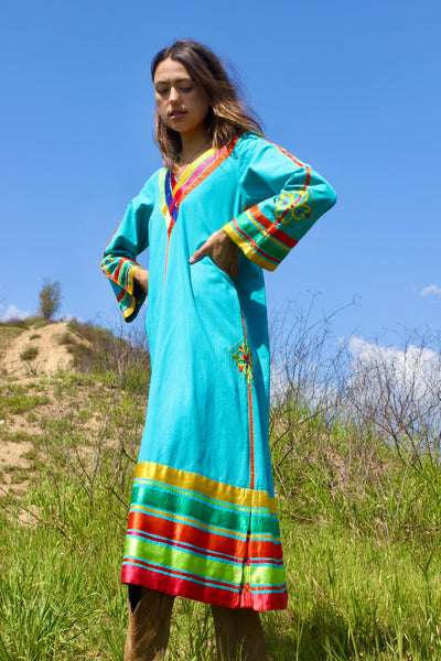 "Josefa Dress " 1970s Iconic Mexican Designer Ribbon Dress – Honeywood