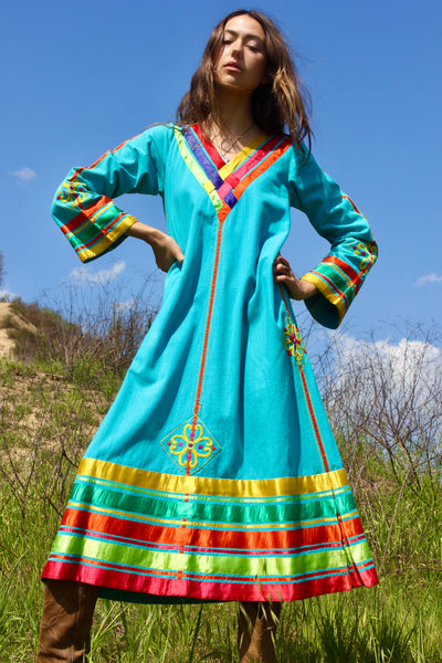 "Josefa Dress " 1970s Iconic Mexican Designer Ribbon Dress – Honeywood