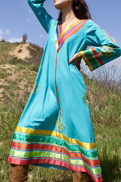 "Josefa Dress " 1970s Iconic Mexican Designer Ribbon Dress – Honeywood