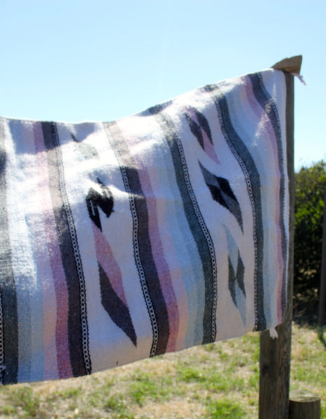 Vintage Pastel Hand Woven Mexican Rug – Honeywood