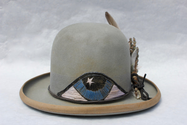 Original Custom Order "Eye-Conic" Hand Embroidered Lone Hawk Hat ...
